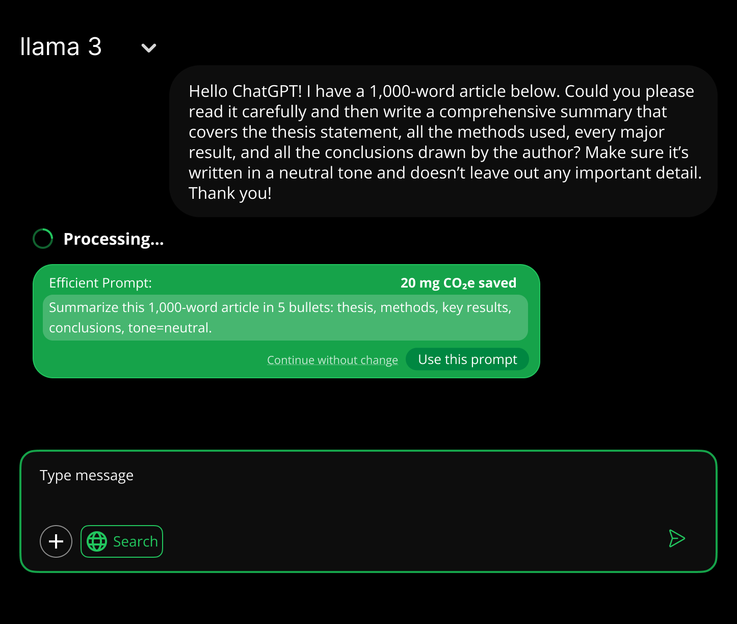 Verdian - Making AI Chat sustainable